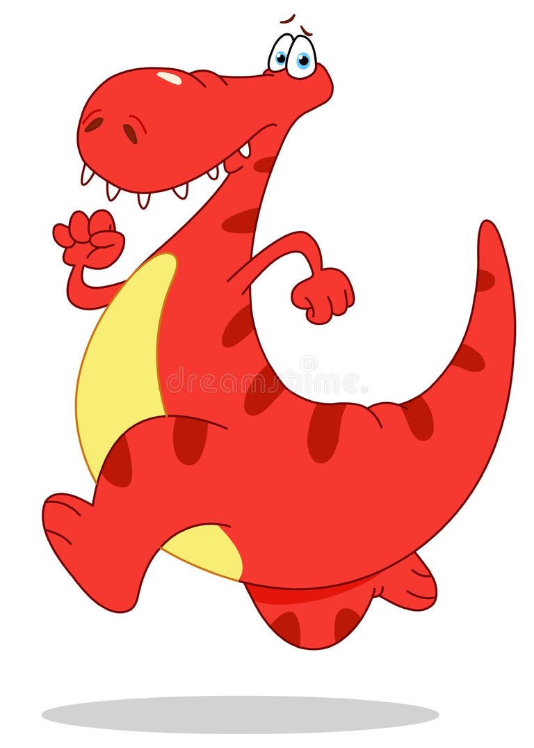 Running Dinosaur Cartoon Isolated Stock Illustrations – 238 Running ...