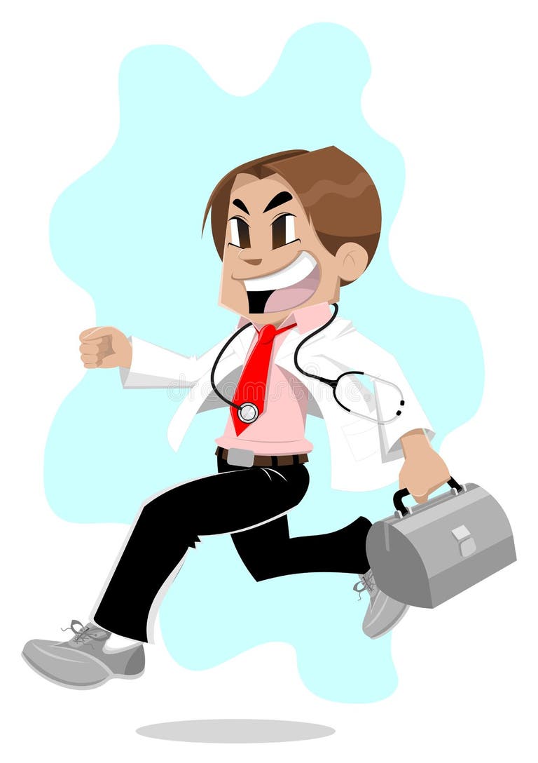 Cartoon Running Doctor Stethoscope Stock Illustrations – 195 Cartoon ...
