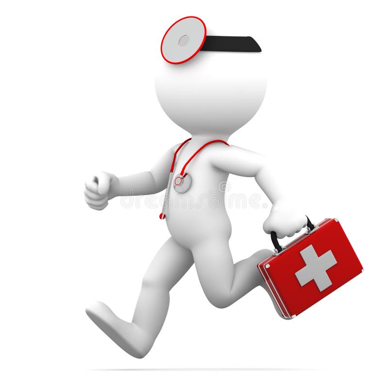 3d Small People - Running Doctor Stock Illustration - Illustration of ...