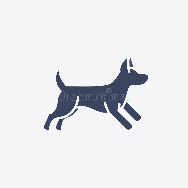 Running Dog Icon Illustration. Simple Vector Illustration of a Dog ...