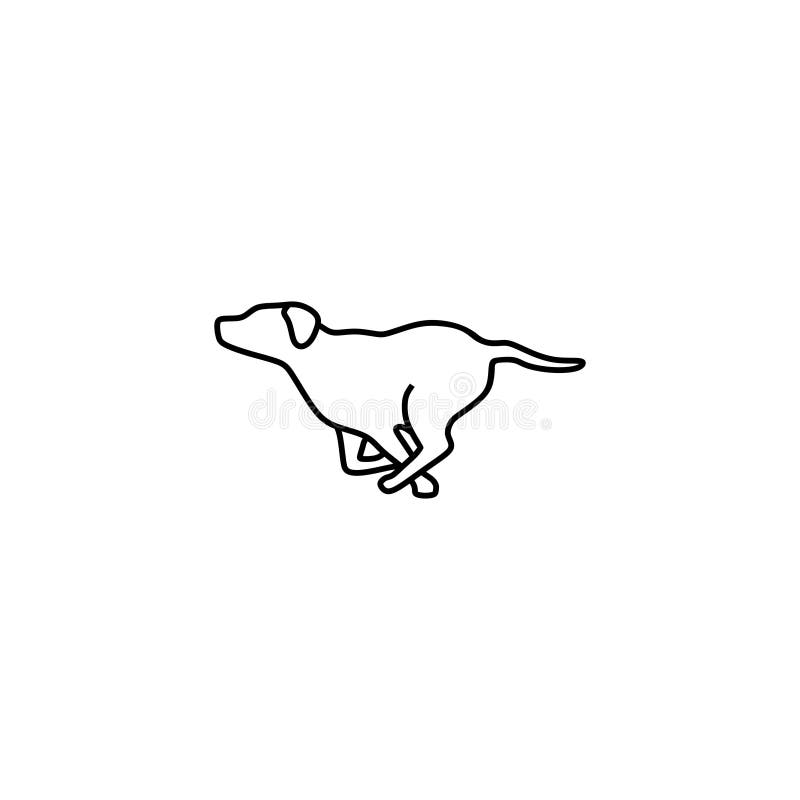 Running Dog in Minimal Style Vector Illustration Stock Vector ...