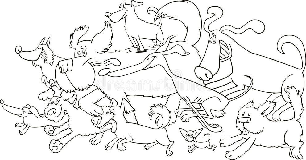Dog Running Coloring Stock Illustrations – 1,186 Dog Running Coloring ...