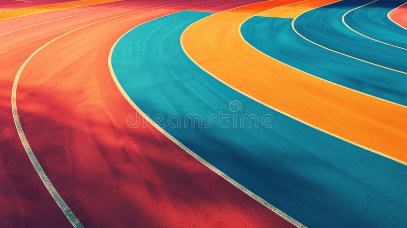 Running Drills Flat Design Top View Track and Field Theme 3D Render ...