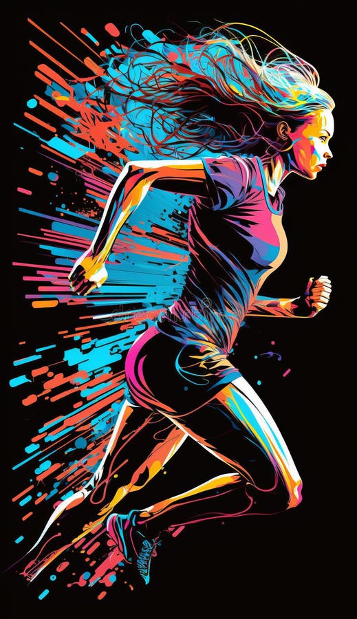 Running: a Dynamic and Energetic Concept Image Stock Illustration ...