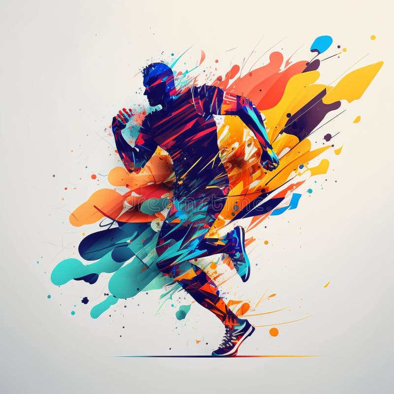 Running: a Dynamic and Energetic Concept Image Stock Illustration ...