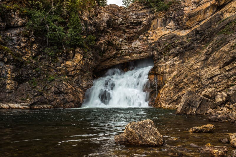 Running Eagle Falls in Glacier National Park Stock Photo - Image of ...