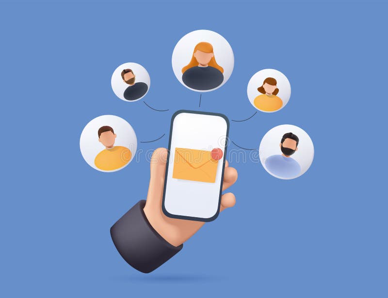 Running Email Campaign, Email Advertising, Direct Digital Marketing. 3D ...