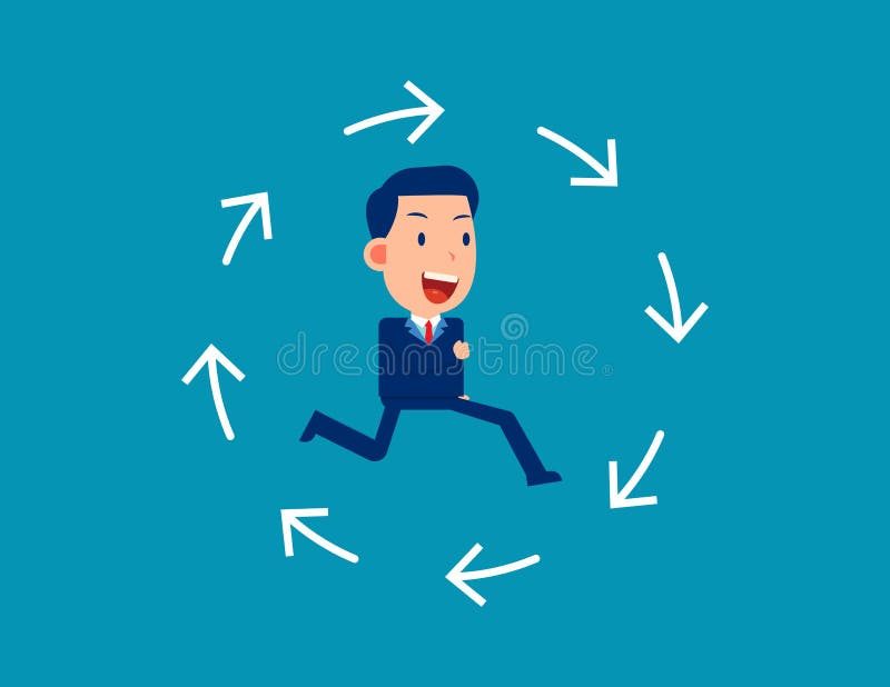 Running in Endless Loop of Arrows. Business Vector Illustration Concept ...