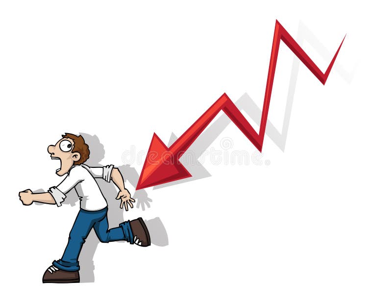 Running from failure stock illustration. Illustration of cartoon - 42313333