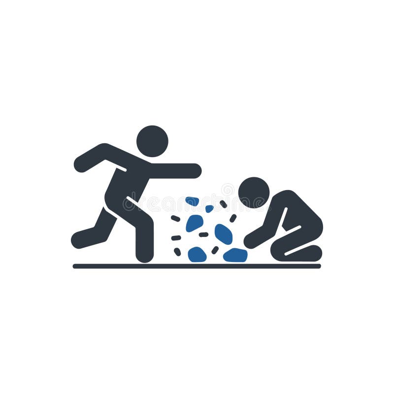 Running and Falling Stones Icon Stock Vector - Illustration of icon ...