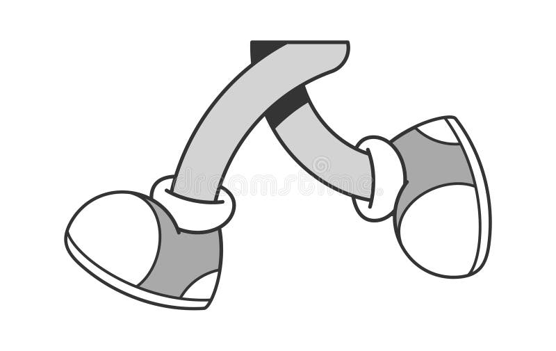 Running Cat Funny Cartoon Drawing Black and White. Stock Vector ...