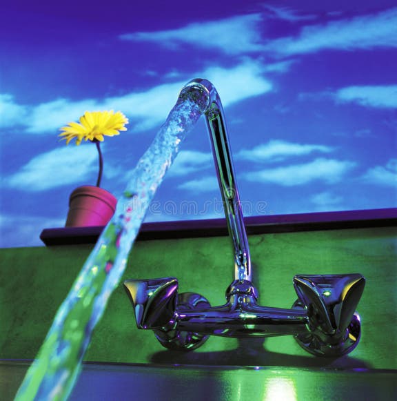 Running faucet stock photo. Image of fluid, gush, water - 9643852