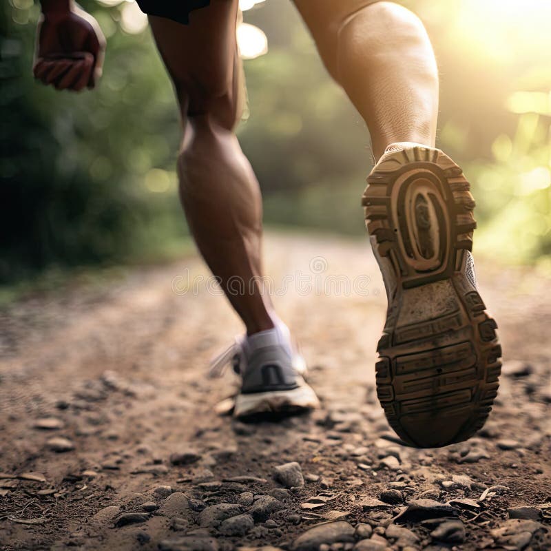 Running Feet with Sunlight, Training To Be Winner, Generative Ai Stock ...