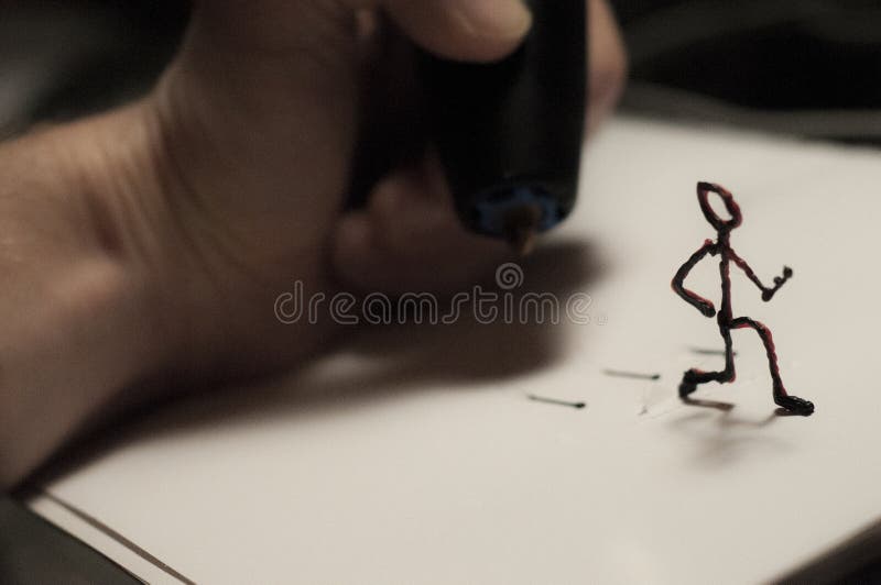 Running Figure Made by 3D Pen Stock Image - Image of draw, moving ...