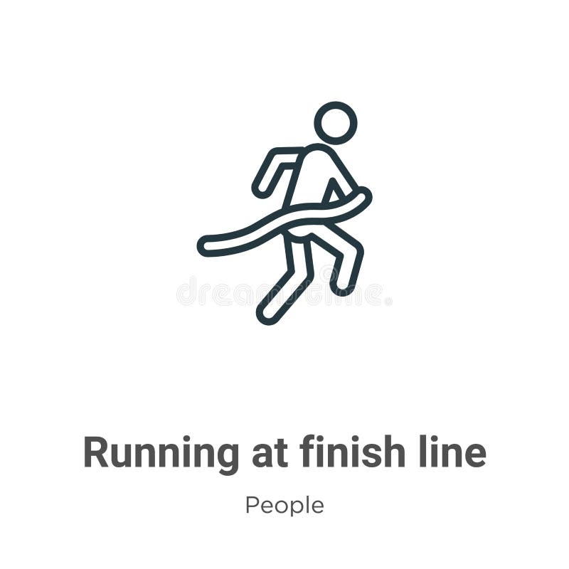 Running At Finish Line Icon Vector Sign And Symbol Isolated On White ...