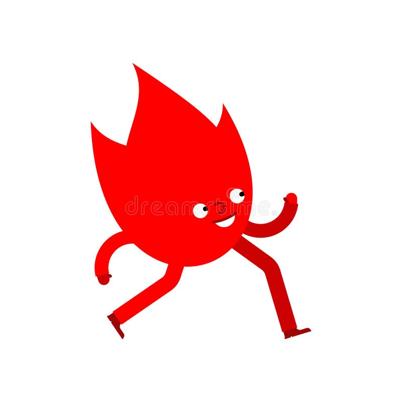 Running Fire Cartoon. Flame Run Isolated Stock Vector - Illustration of ...