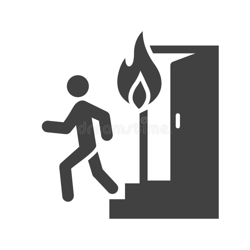 Running from Fire stock vector. Illustration of concept - 83855730