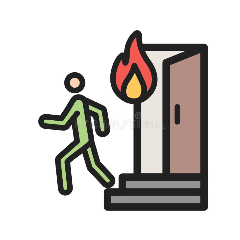 Running from Fire stock vector. Illustration of burn - 94219516