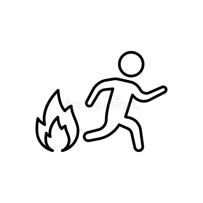 Running Man from Fire. Vector Illustration. Stock Vector - Illustration ...