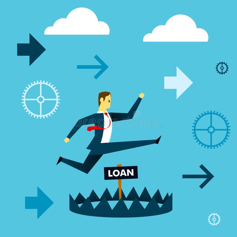 Running Fore. Businessman Running To Avoid Pitfalls Giant of a Loan ... Running Fore. Businessman Running To Avoid Pitfalls Giant of a Loan ...