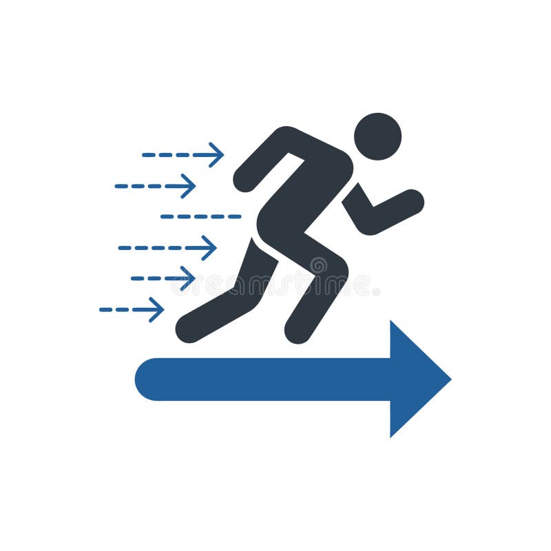 Running Forward Arrow Icon stock vector. Illustration of motion - 349844778