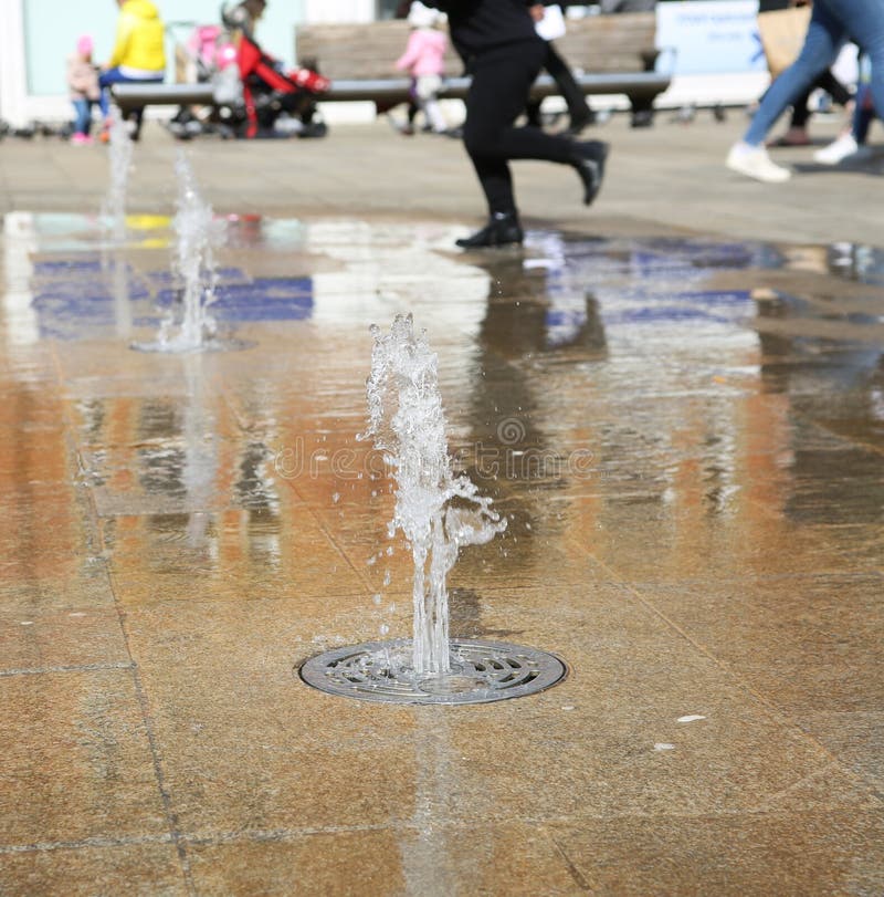 Running in the fountain stock photo. Image of automatic - 199050712