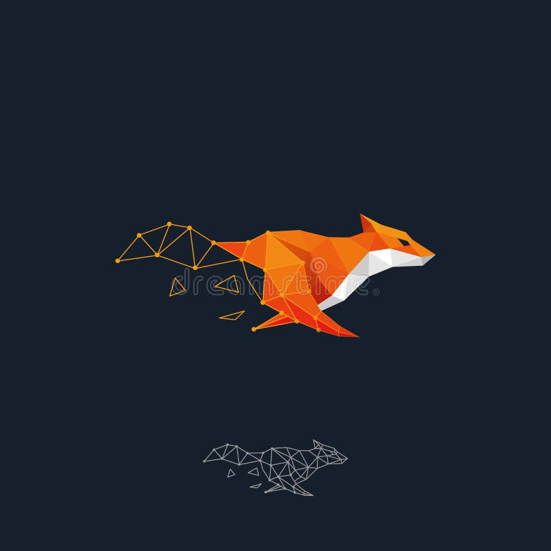 Running Fox Color Design Concept Illustration Vector Template Stock ... Running Fox Color Design Concept Illustration Vector Template Stock ...