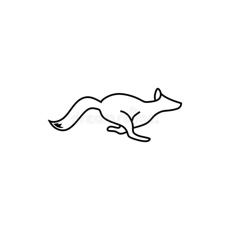 Running Fox in Minimal Style Vector Illustration Stock Vector ...