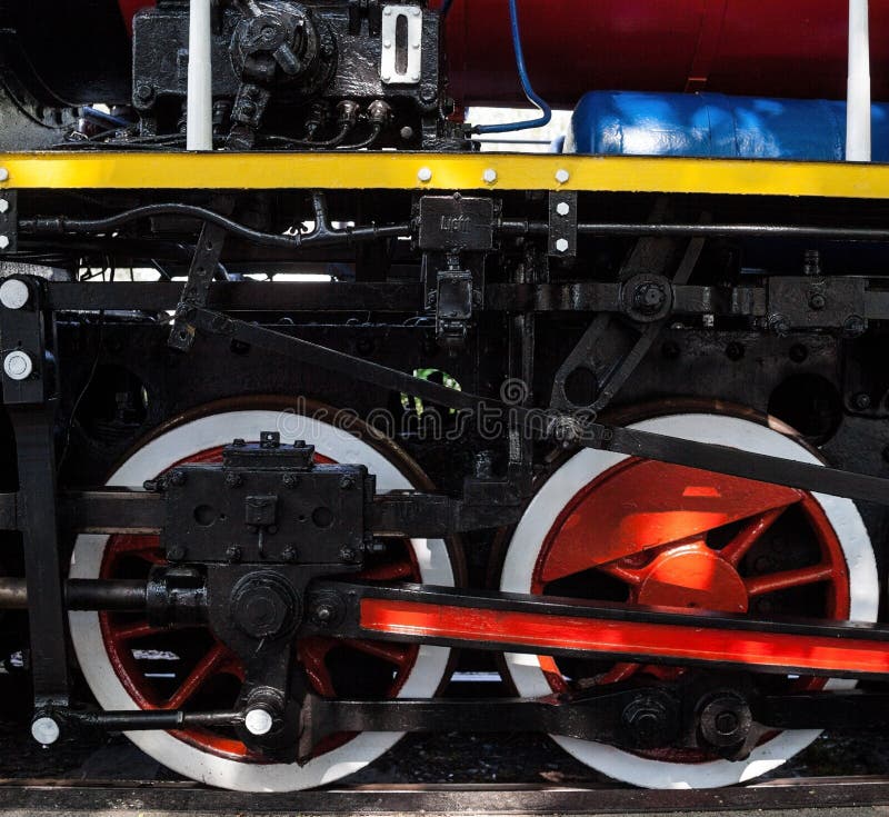 Running Gear of the Old Steam Locomotive Stock Photo - Image of museum ...