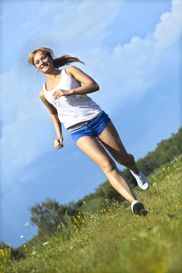 Exercise outdoors stock photo. Image of blond, horizontal - 19017474