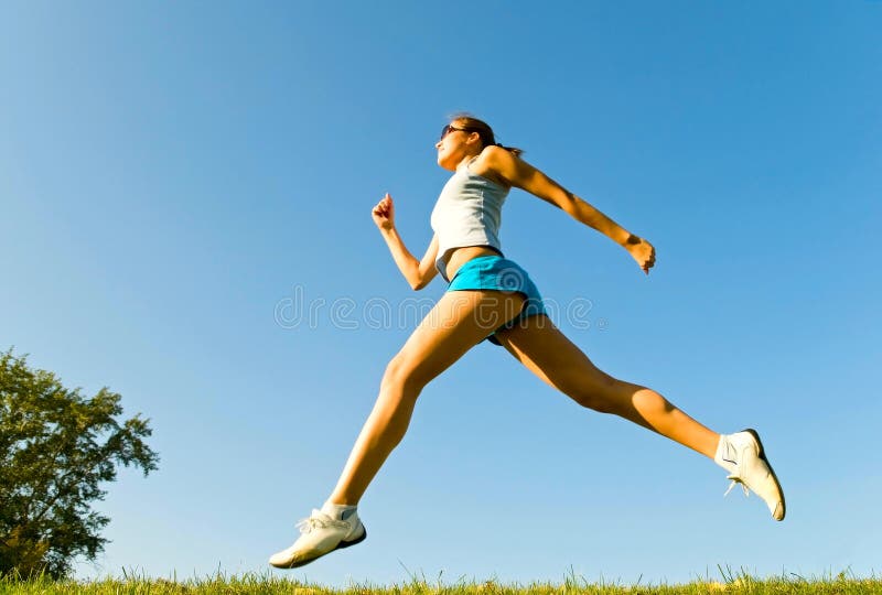 Running girl stock image. Image of person, practise, grass - 13800091