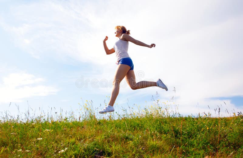 Running girl stock photo. Image of outdoors, happiness - 17788704