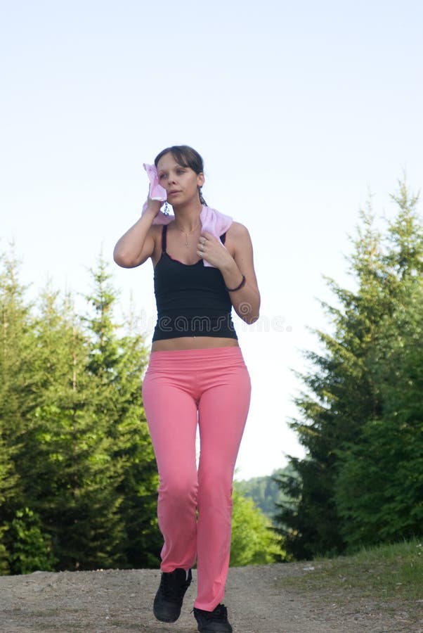 Running girl stock image. Image of muscular, acrobatic - 5304883