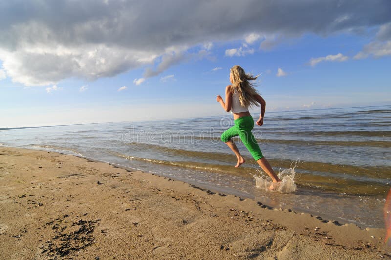 Running girl stock image. Image of beauty, bright, colorful - 5843087