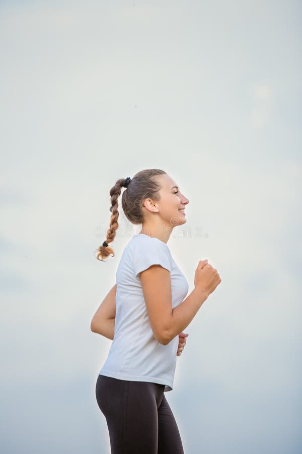 Running girl stock photo. Image of beautiful, model, person - 57474554