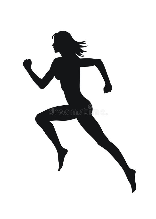 Running girl stock vector. Illustration of figure, exercise - 39865125