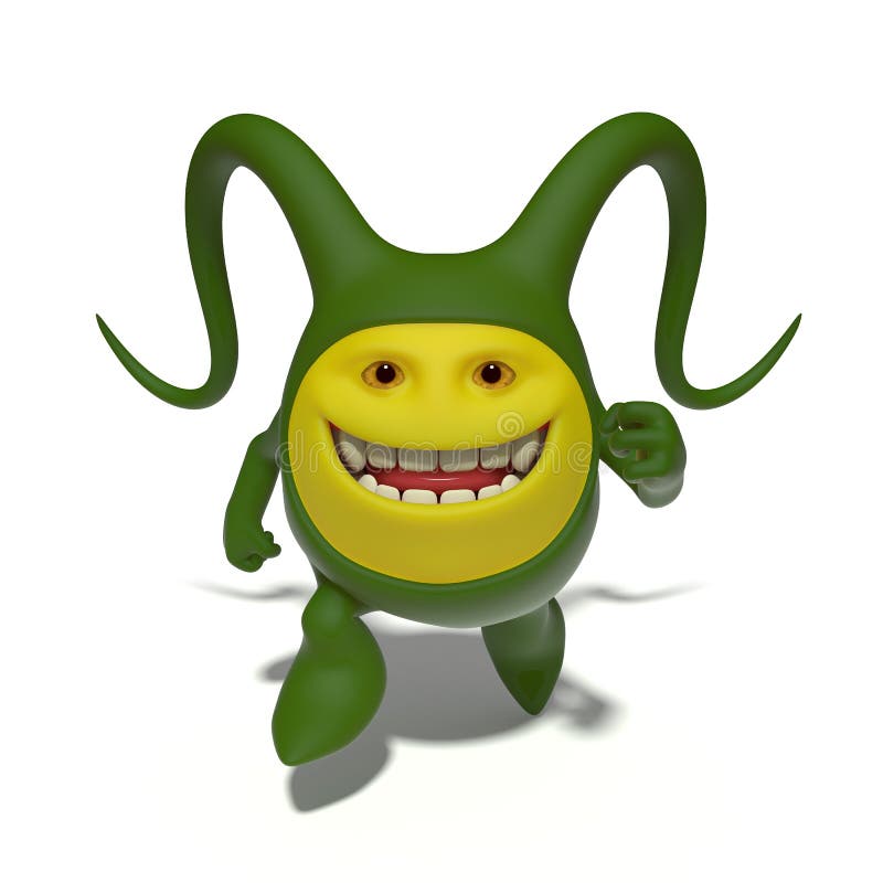 Running green monster stock illustration. Illustration of alien - 94476519