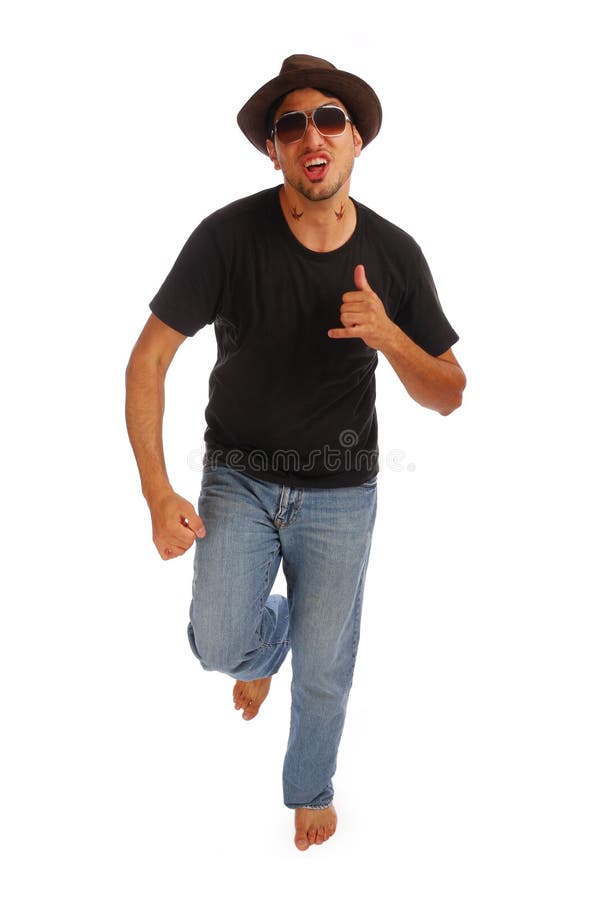 Running guy stock image. Image of isolated, male, enjoyment - 10708345