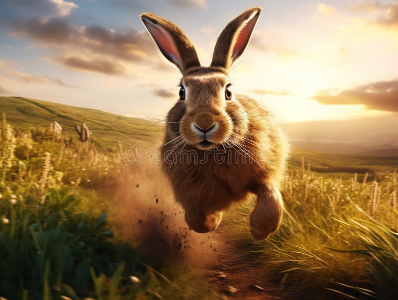 Running Hare stock illustration. Illustration of fantasy - 293681635