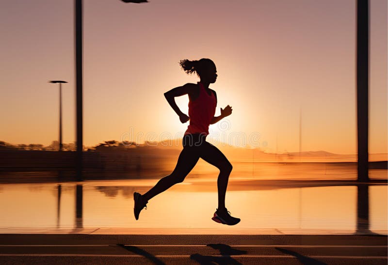 Running for Health Every Evening, Consistently at Twilight.AI Generated ...