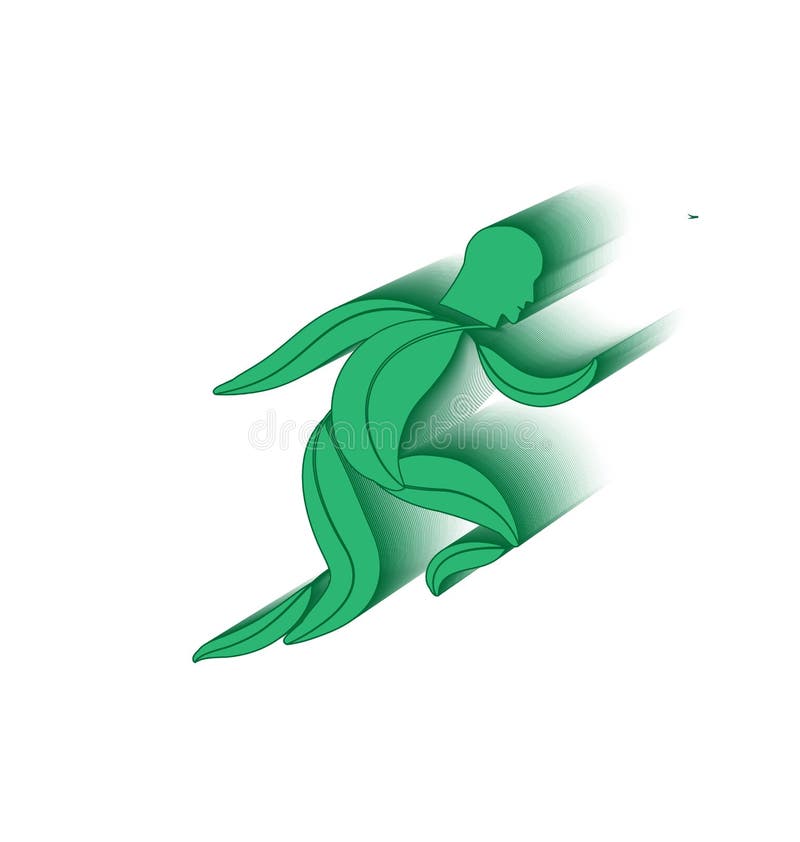 Running Healthy Leaf Man Concept Vector Stock Vector - Illustration of ...