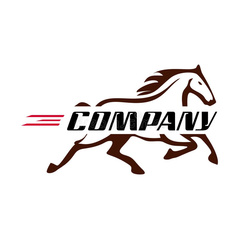 Running Horse Logo Design Template Stock Vector - Illustration of ...