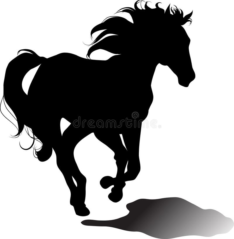 Running horse stock vector. Illustration of strength - 13574977