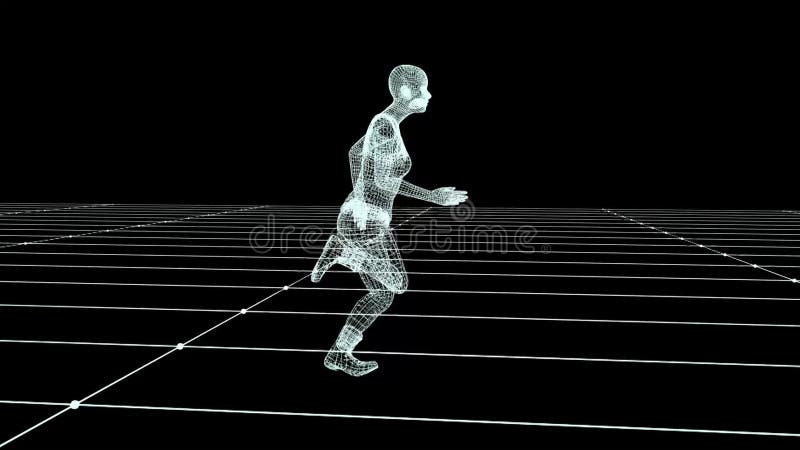 Running Human Figure Digital Stock Video - Video of athletic, energy ...