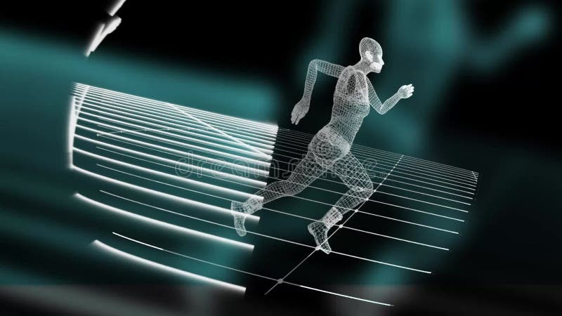 Running Human Figure Digital Stock Video - Video of athletic, energy ...