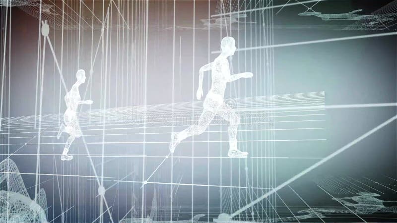 Running Human Figure Digital Rendering with Transparent Background ...