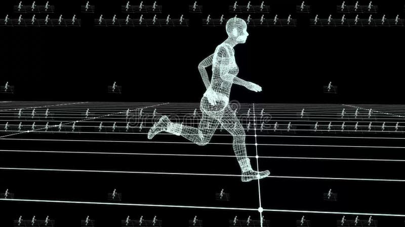 Running Human Figure Digital Rendering with Transparent Background ...