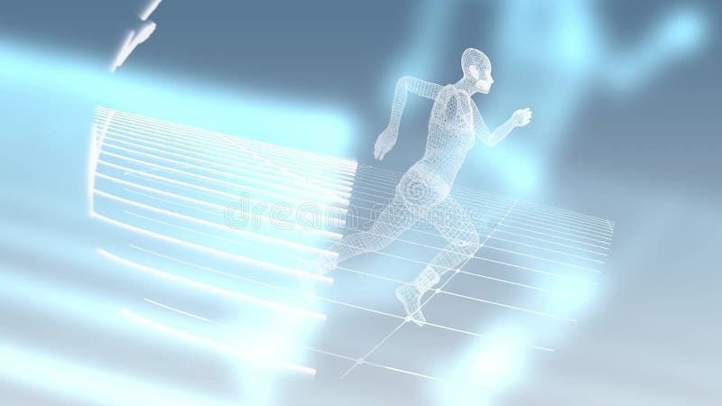 Running Human Figure Digital Stock Video - Video of mesh, medical ...