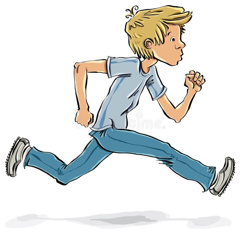 Running and Hurrying Teen Boy. Stock Vector - Illustration of hurry ...
