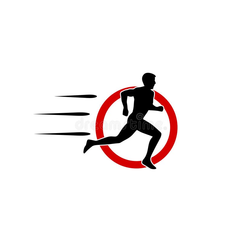 Man Running Icon on White Background Stock Vector - Illustration of ...